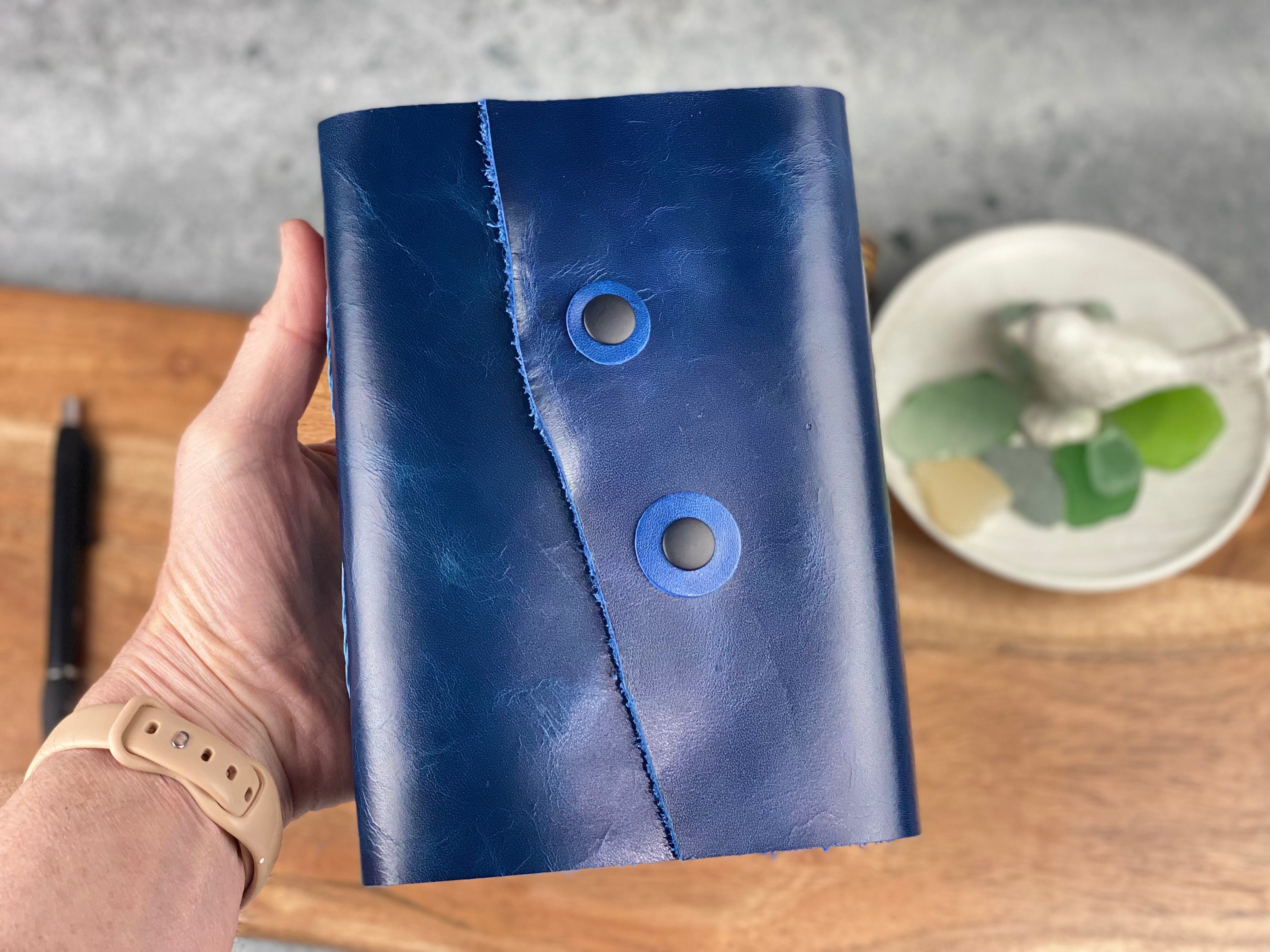 7x5 Leather Journal - Sapphire Blue – Scroll & Ink